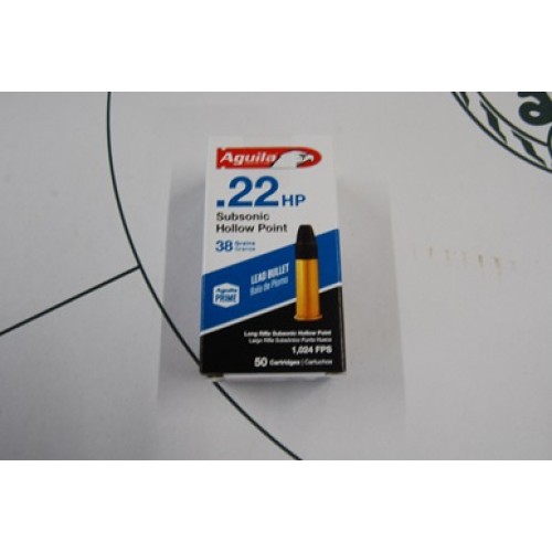 .22LR Aguilla Subsonic 38gr Hollow Point - Box of 50